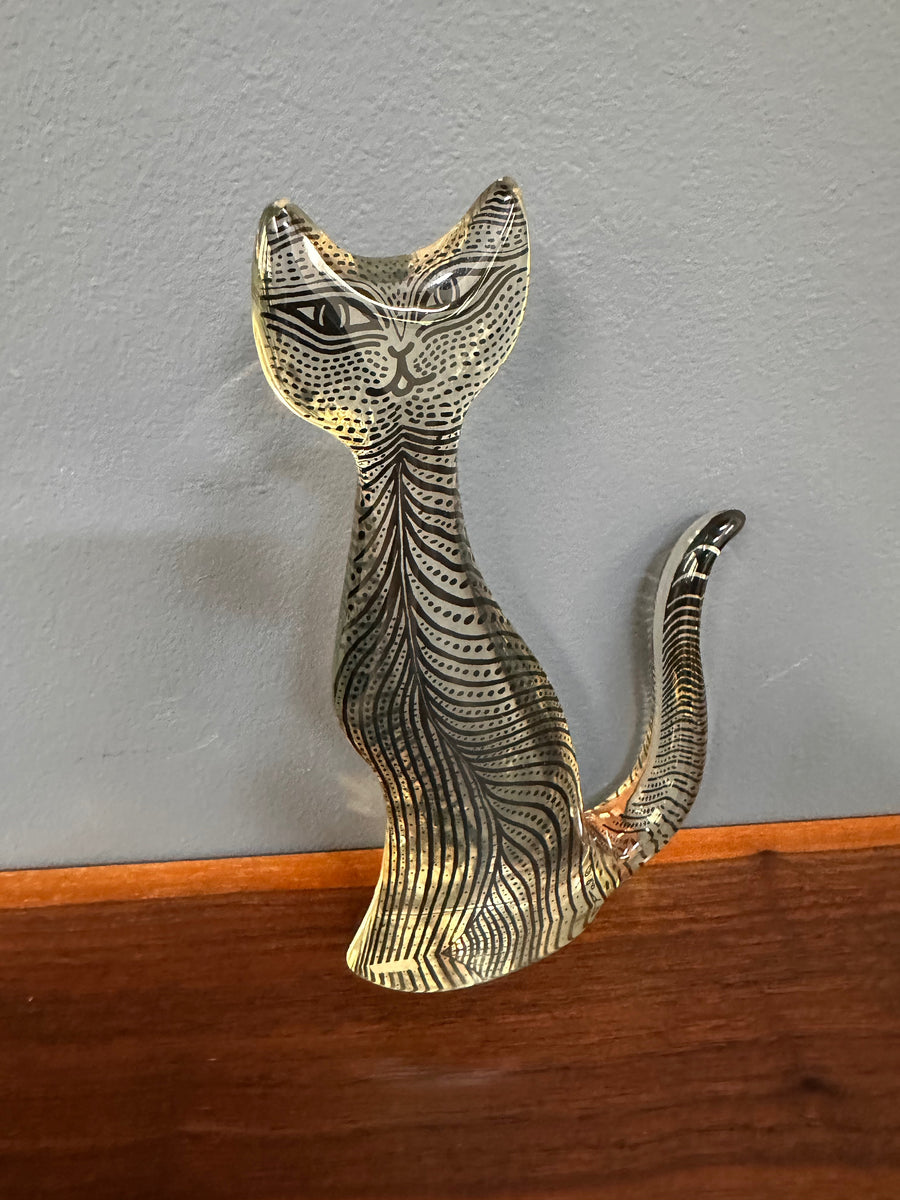 Midcentury Op-Art Lucite Cat Sculpture by Artist Abraham Palatnik ...