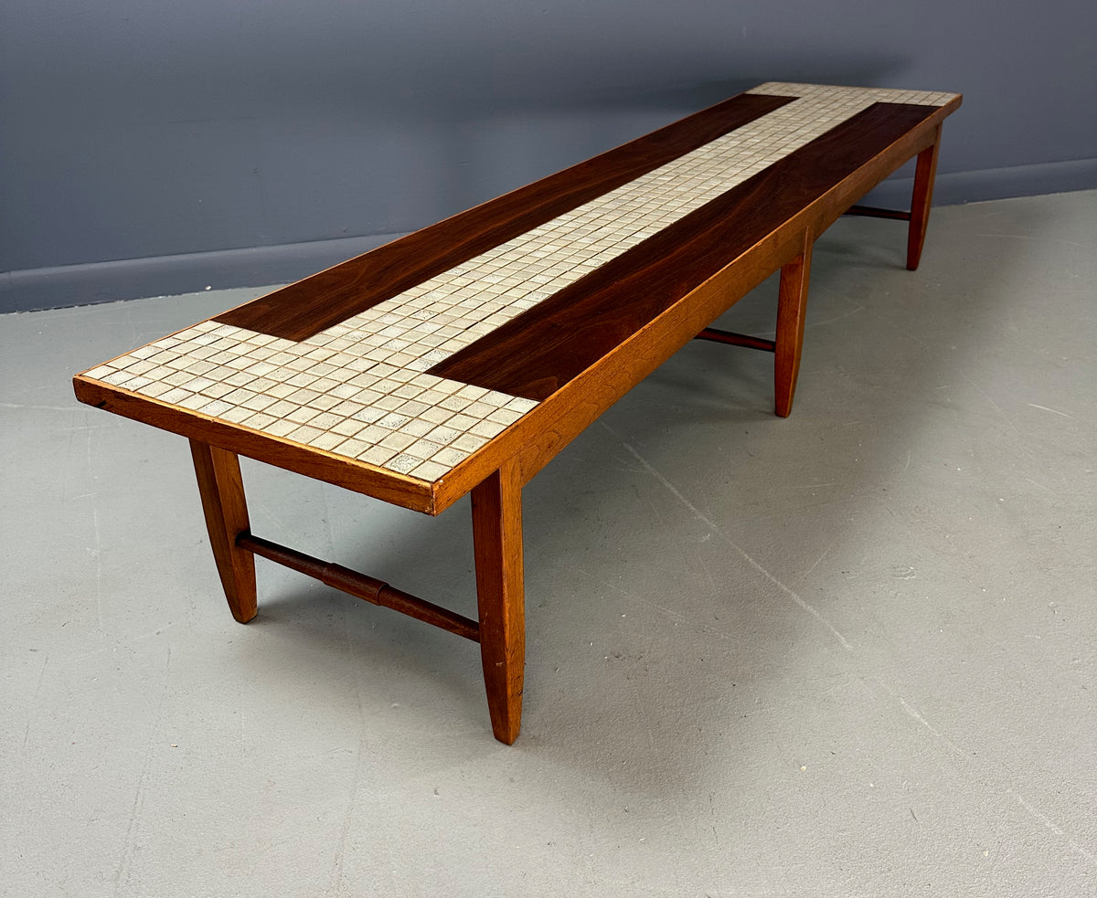 1970s Lane " Monte Carlo" Coffee Table with Inlaid Tile Design Mid Cen ...